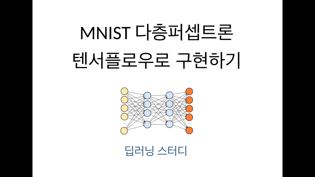 텐서플로우로 MNIST 다층퍼셉트론(MLP) 구현하기 - YouTube