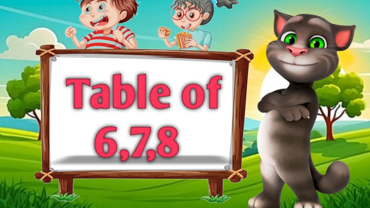 Table of 6,7,8 |Multiplication| learn Tables|6,7, 8 ka pahara - YouTube