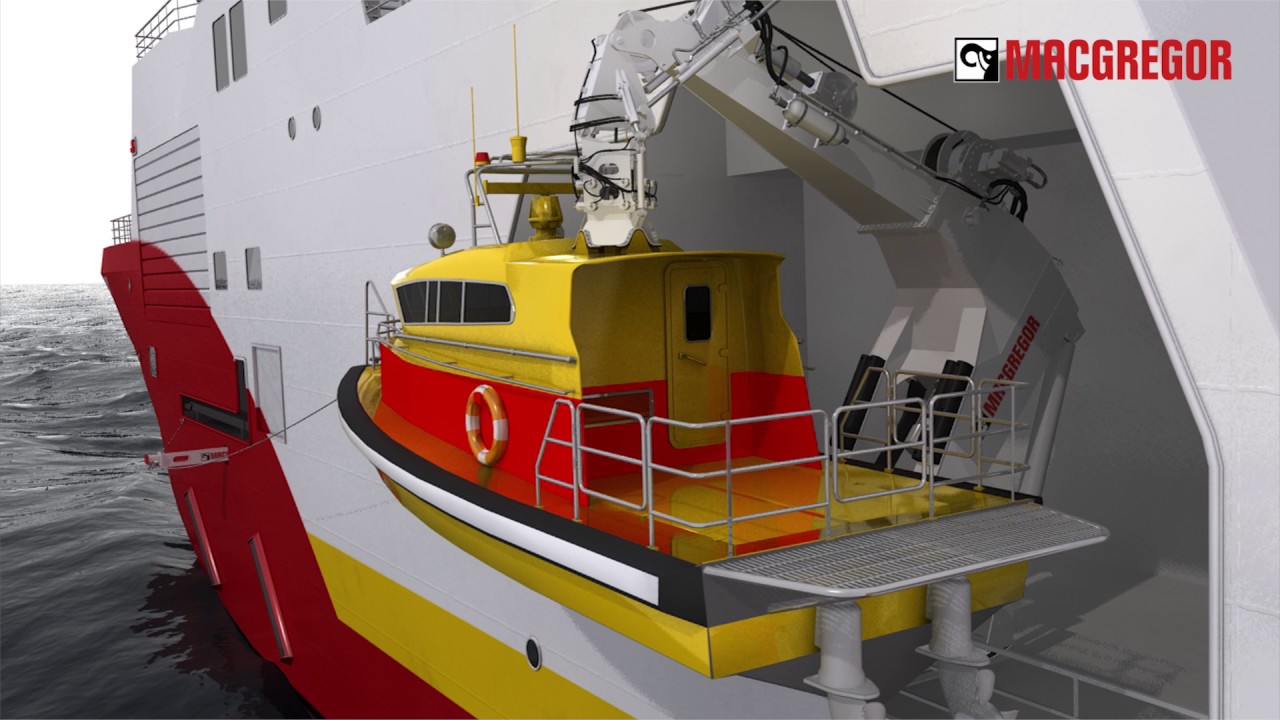 MacGregor fast rescue craft davit - G-type - YouTube