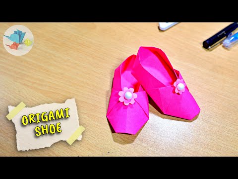 origami baby shoe | paper baby shoe | origami shoes