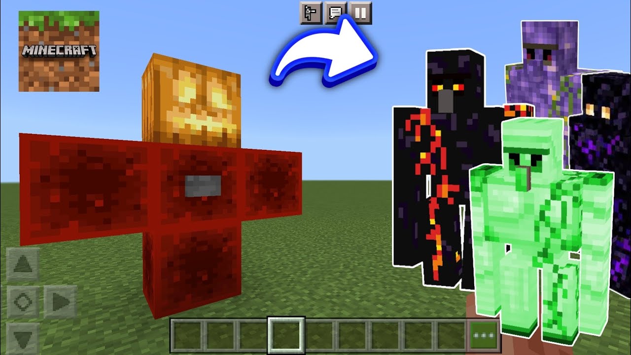 How to spawn Red stone golem in Minecraft - YouTube