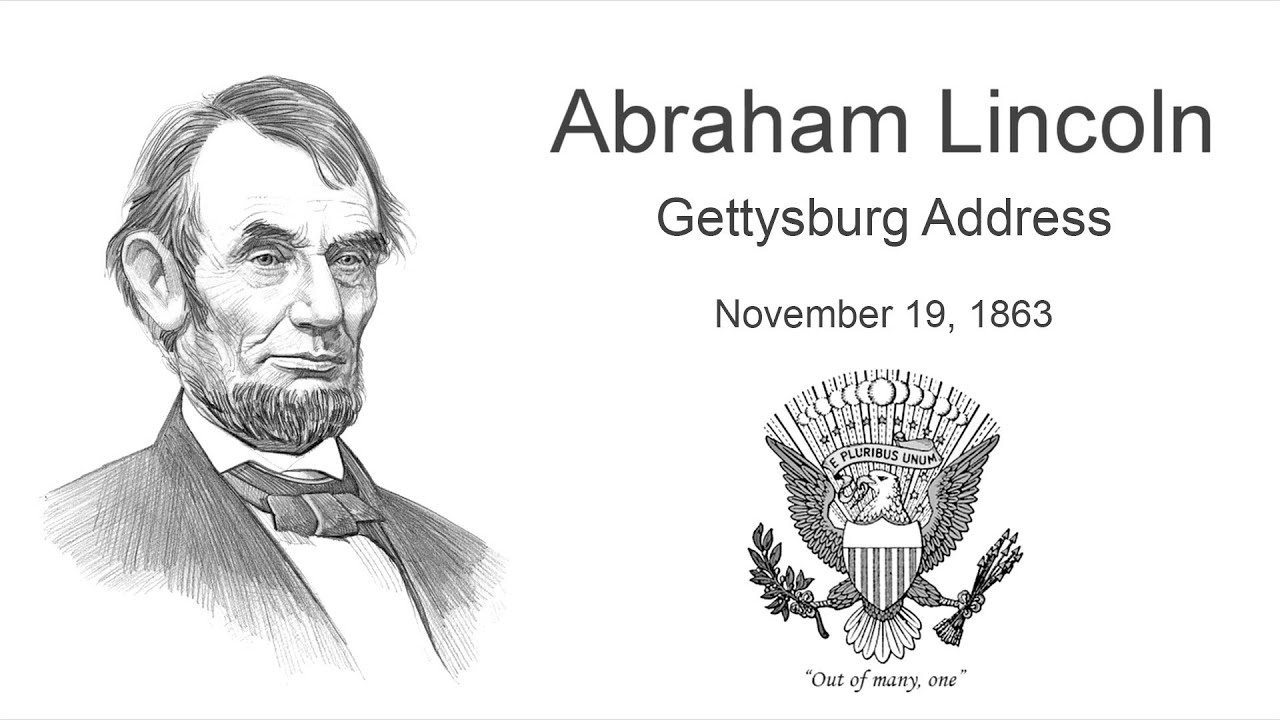 Abraham Lincoln Gettysburg Address November 19, 1863 - YouTube