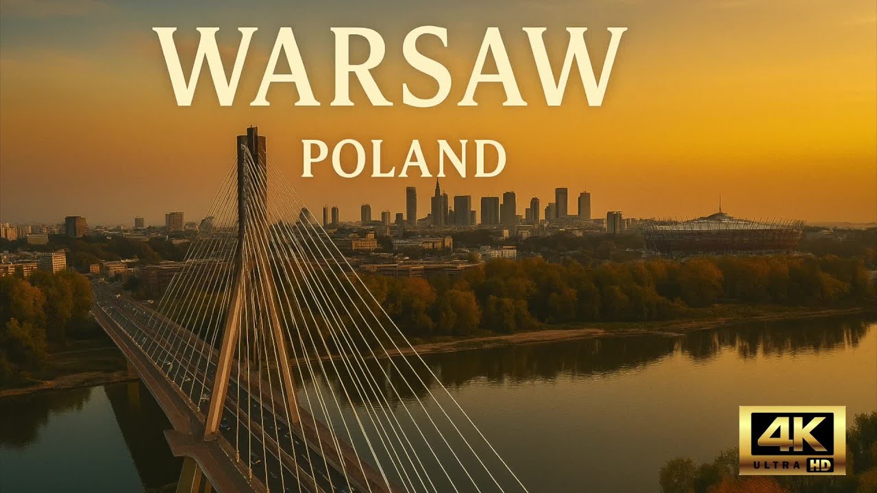 WARSAW | Poland | 4K | Drone | Skyline | Świętokrzyski Bridge | PGN ...