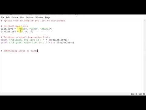 Python code to combine two list to dictionary - YouTube
