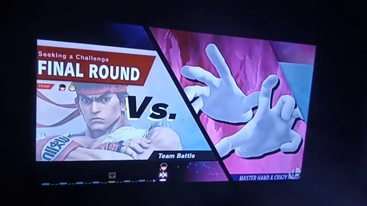 ryu vs master hand and crazy hand no damage super smash bros ultimate ...