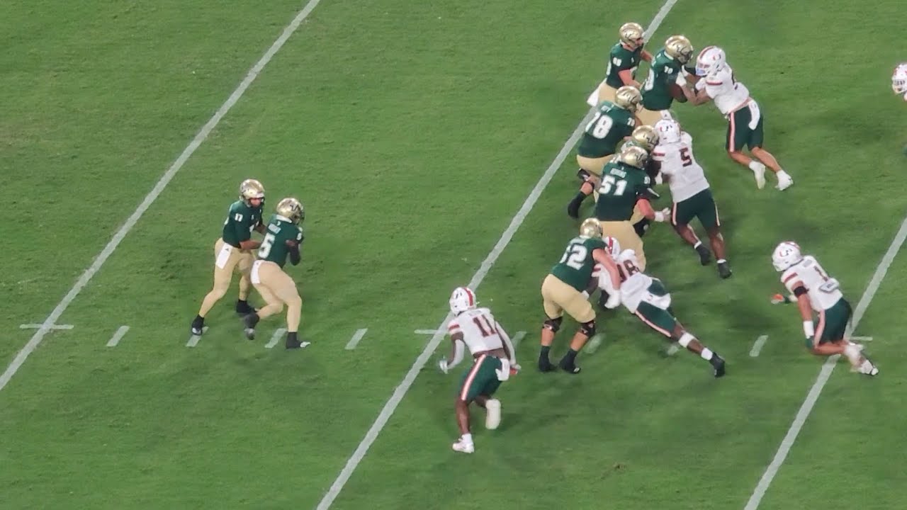 USF Bulls Vs UM Miami Hurricanes Flea Flicker to Byrum Brown for ...