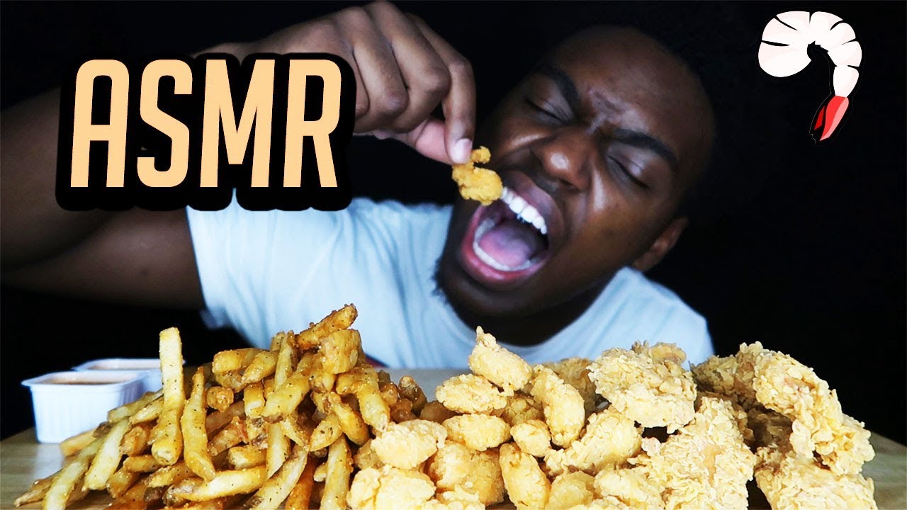 ASMR POPCORN SHRIMP & CHICKEN TENDERS | POPEYES | CRUNCHY EATING SOUNDS ...