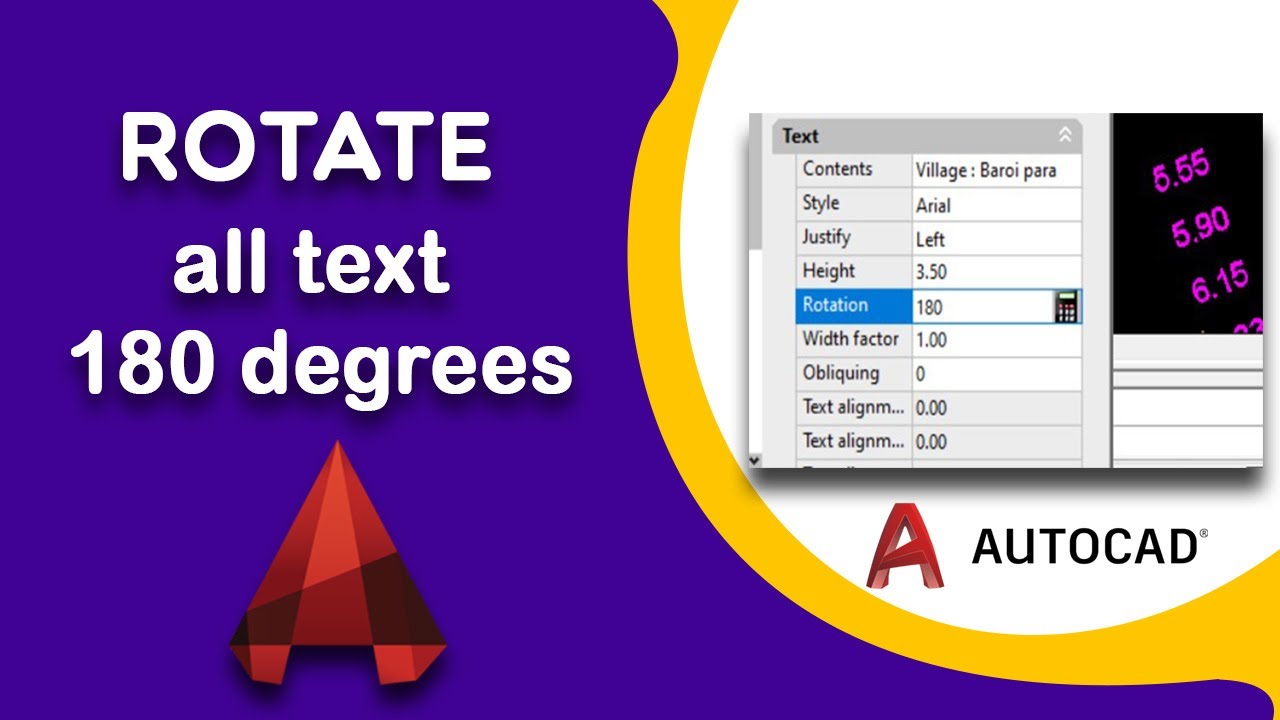 How To Rotate All Text 180 Degrees In AutoCAD YouTube How To Rotate All Text 180 Degrees In AutoCAD YouTube