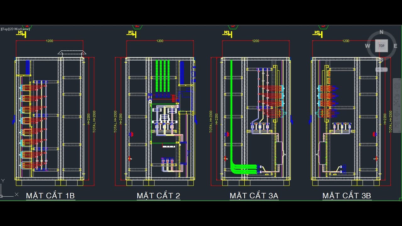 Thiết kế tủ điện công nghiệp. Phần mặt cắt tủ MSB từ a -- Z (2) . Loại tủ khung Modul Form 2b ...