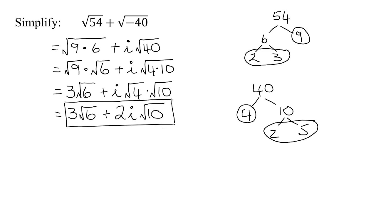 Simplify Radicals Of Positive And Negative Numbers Square Root Of 54