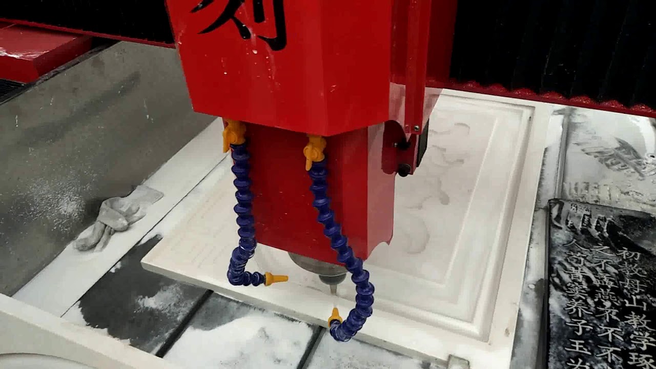 Stone marble granite carving cnc router machine from wisdomcnc - YouTube