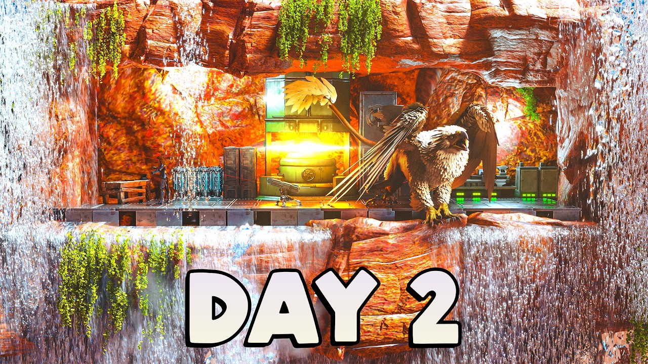 SOLO Raiding Triple Waterfall Cave On ARK Day 2! - YouTube
