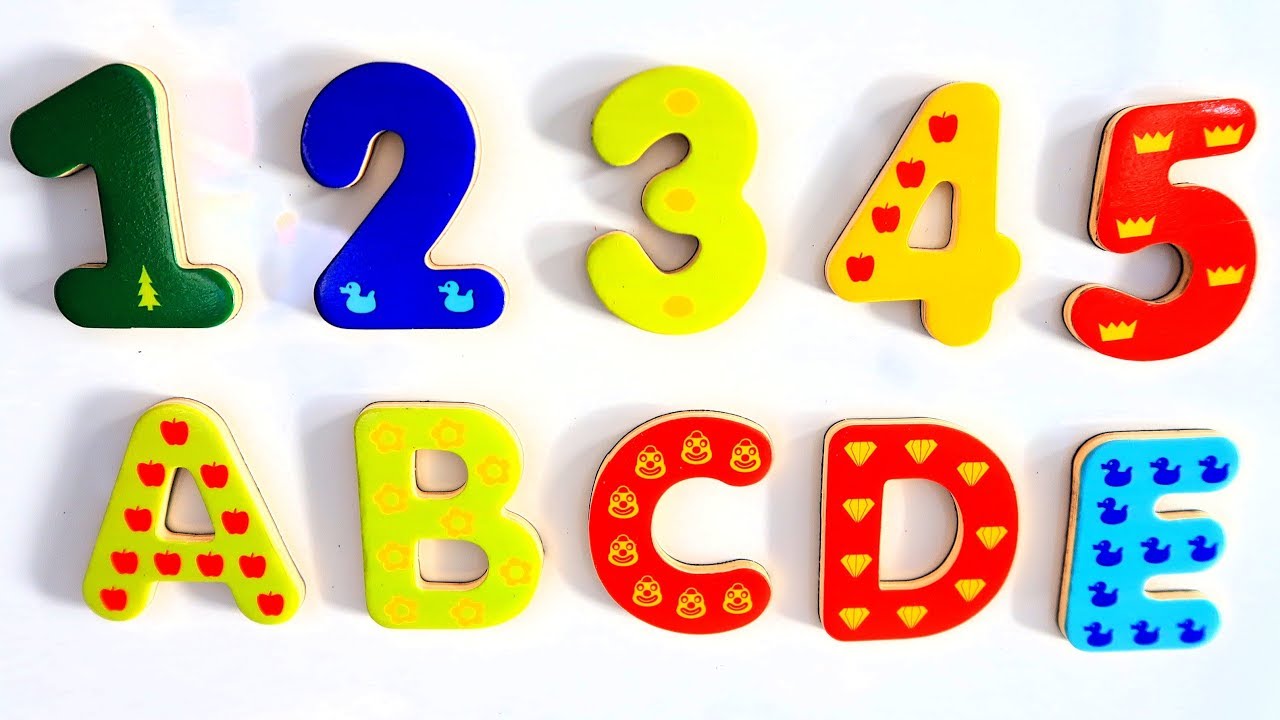 abc wooden letters and 123 numbers - YouTube