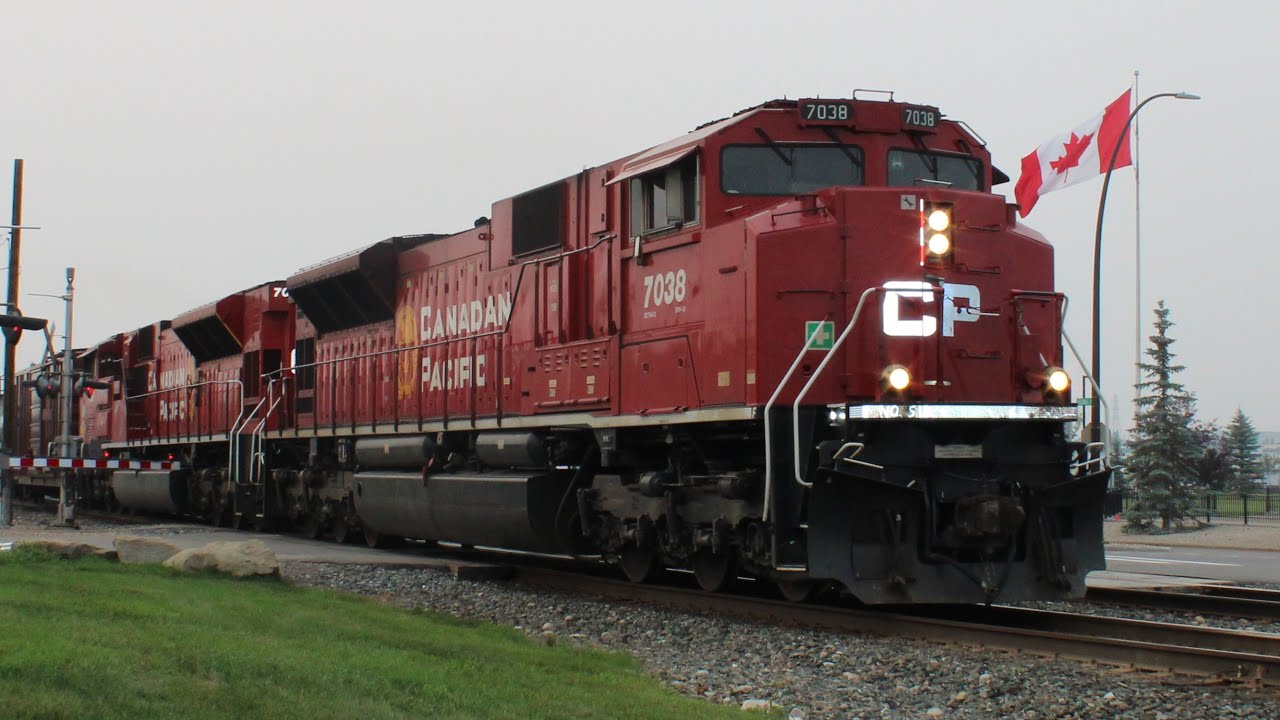 VERY RARE! CP SD70ACU Leader and CP 7030 Strathcona unit CP freight train leaving Ogden. - YouTube