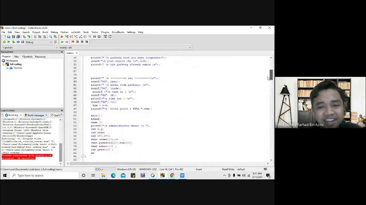 R1B G1 Parking System using C Programming with Code Blocks - YouTube