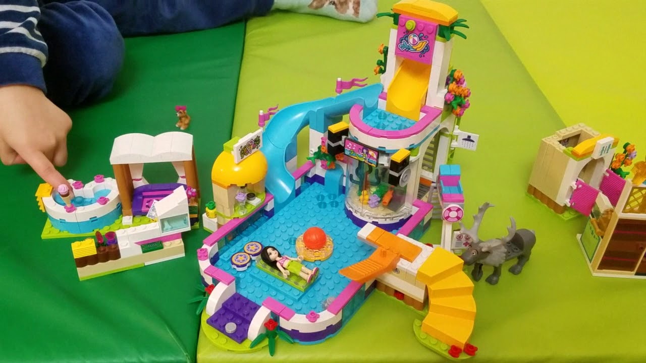 LEGO Friends 41313 Heartlake Summer Pool Toy Unboxing & playing - YouTube