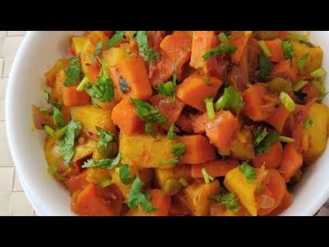 Aloo Gajer Recipe | How To Make Aloo Gajar Sabji | Potatoe Curry with ...