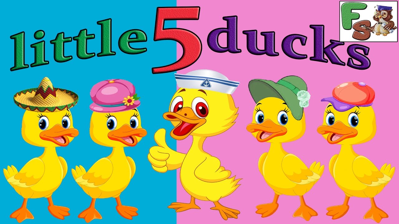 Five Little Ducks/ Nursery Rhyme With Lyrics - Cartoon Animation ...