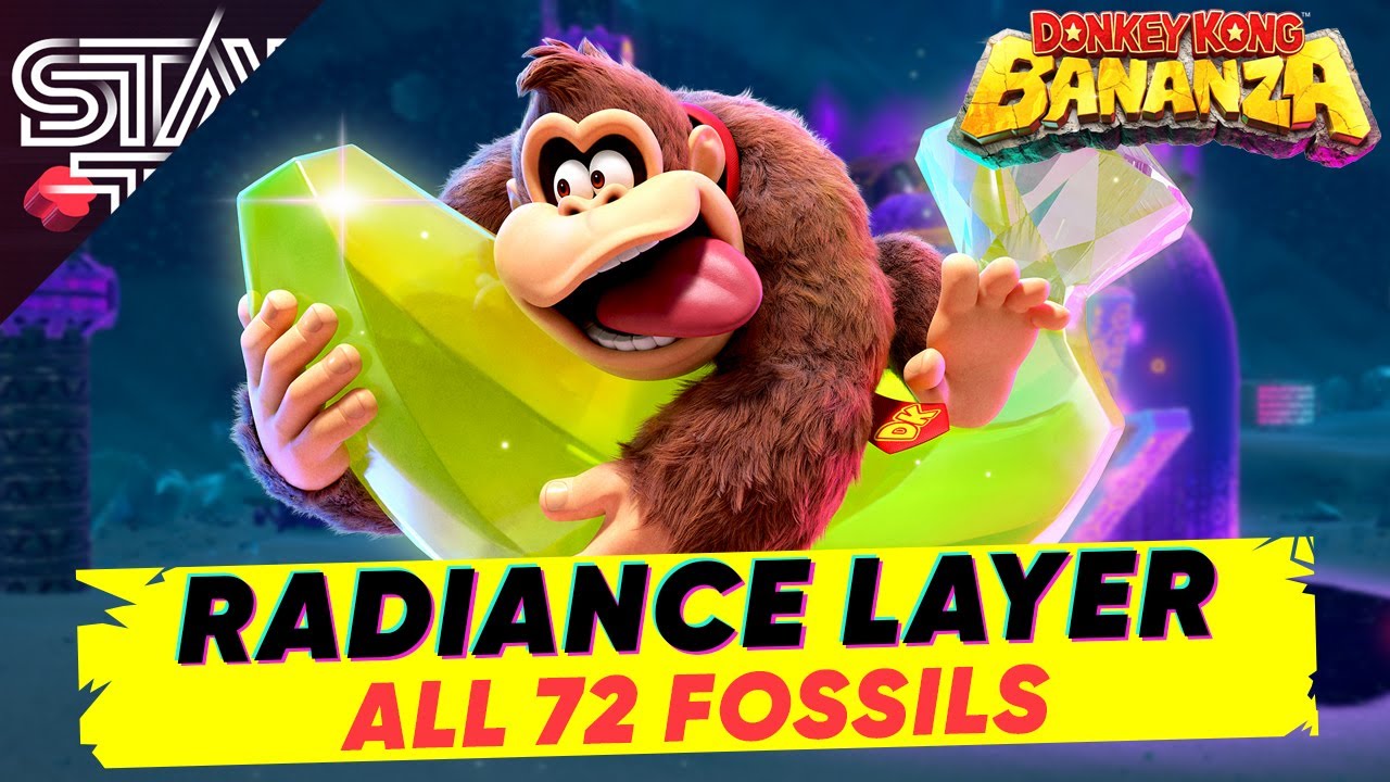 Donkey Kong Bananza - All 72 Fossils Locations in Radiance Layer - YouTube