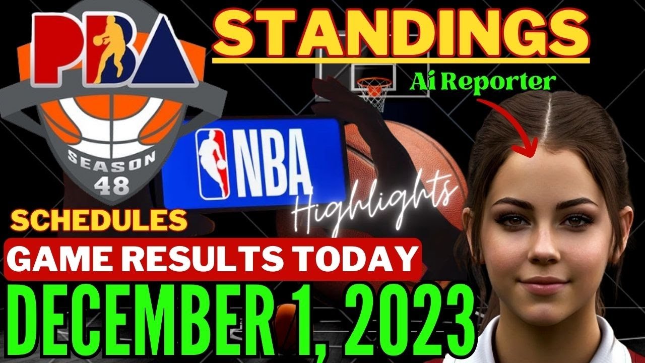 PBA Standings as of DECEMBER 1, 2023 | NBA Games RESULT | PBA Schedule ...