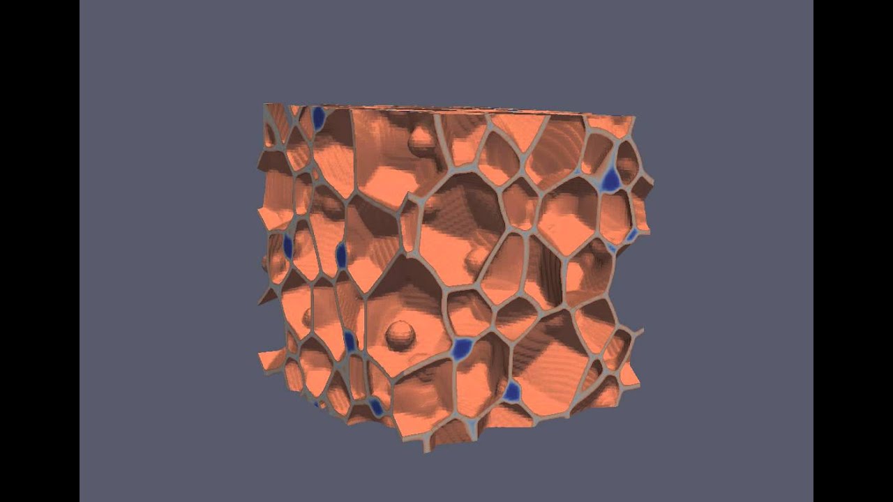 3D grain growth in a porous solid - YouTube