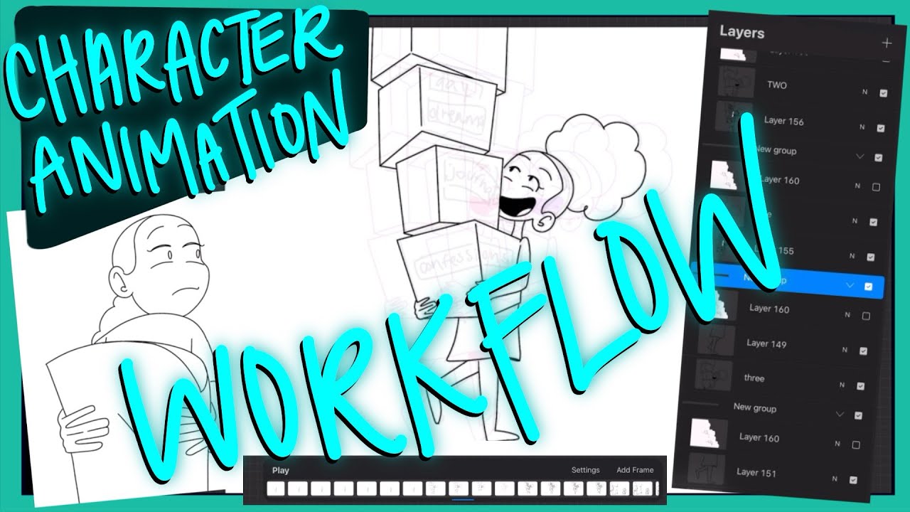 2D CHARACTER ANIMATION WORKFLOW?!!! MASTERING PROCREATE TECHNIQUES ...