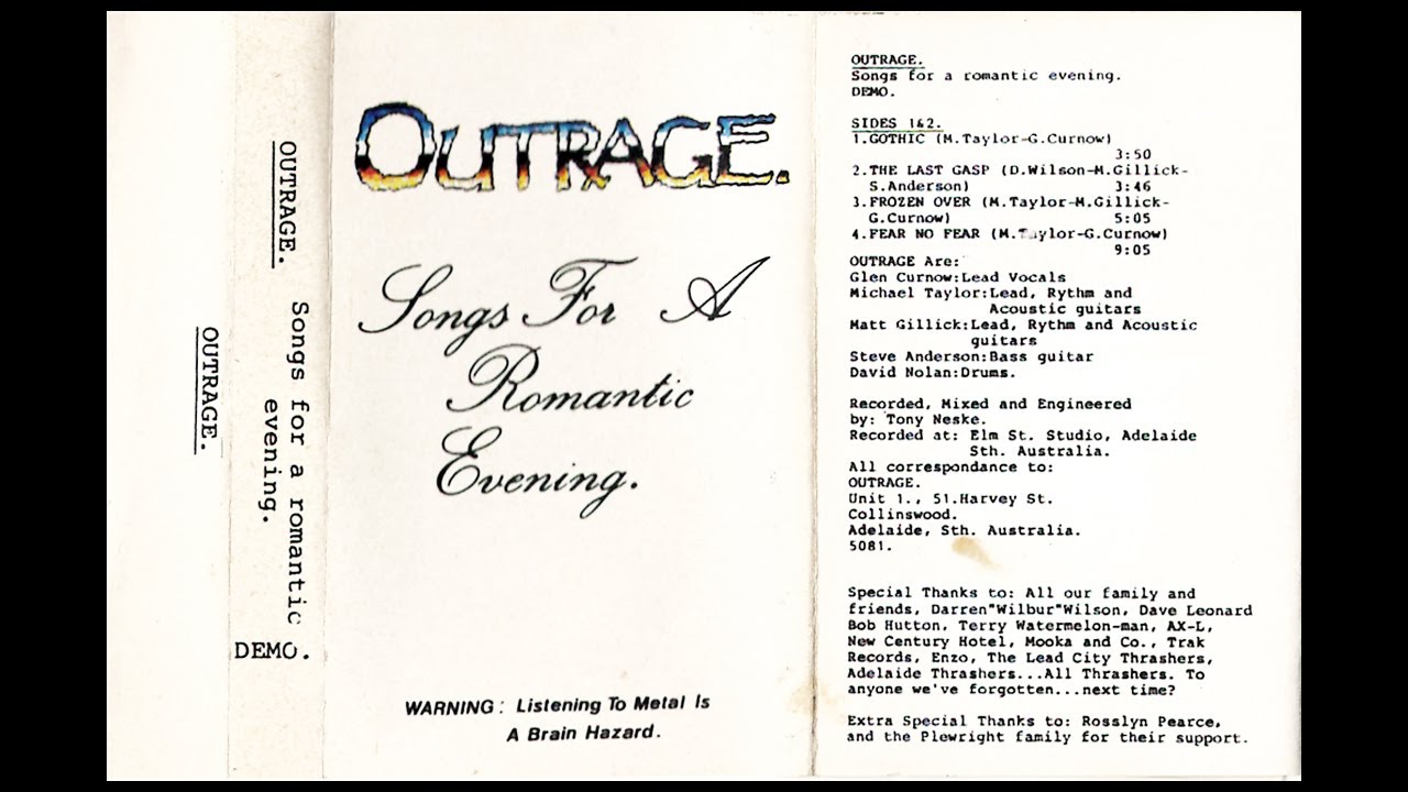 Outrage - Songs for a Romantic Evening (Demo 1990) - YouTube