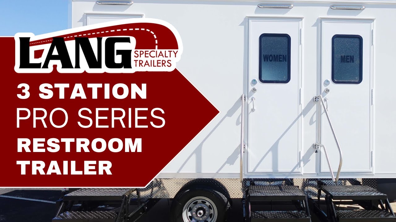 Lang 3 Station Pro Series Restroom Trailer Walk-Through - YouTube