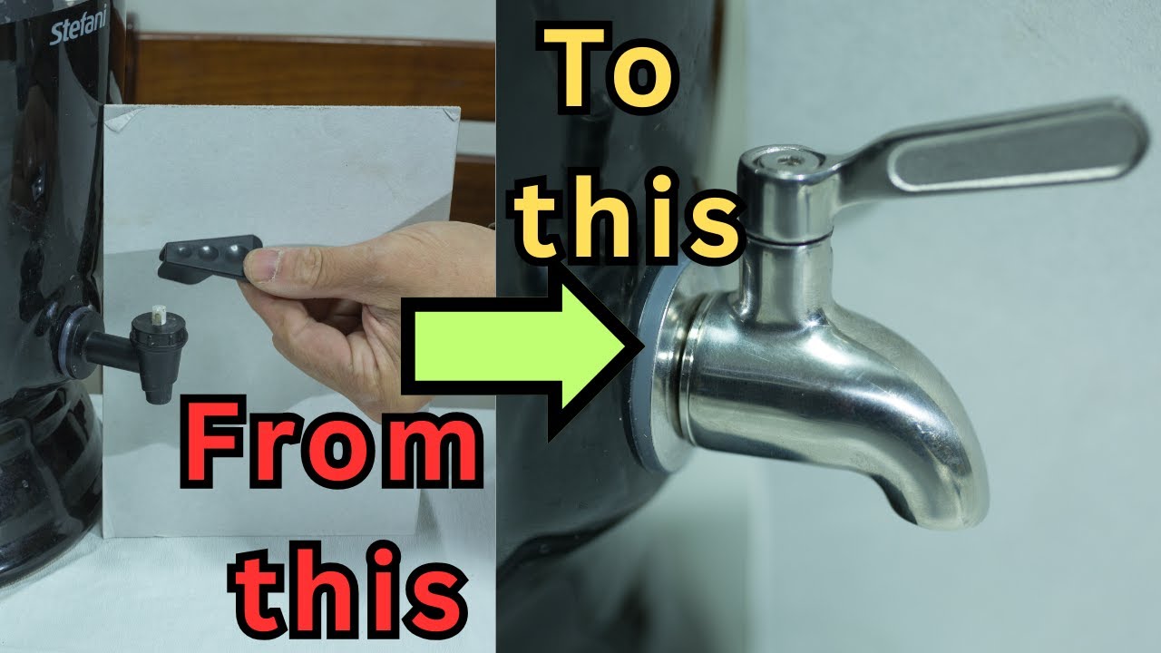 Fix broken water urn spigot tap better than new - YouTube