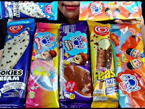 ASMR ICE CREAM PADDLE POP🍦RAINBOW,CHOCO MAGMA,FEAST MINI,UPIN IPIN ...