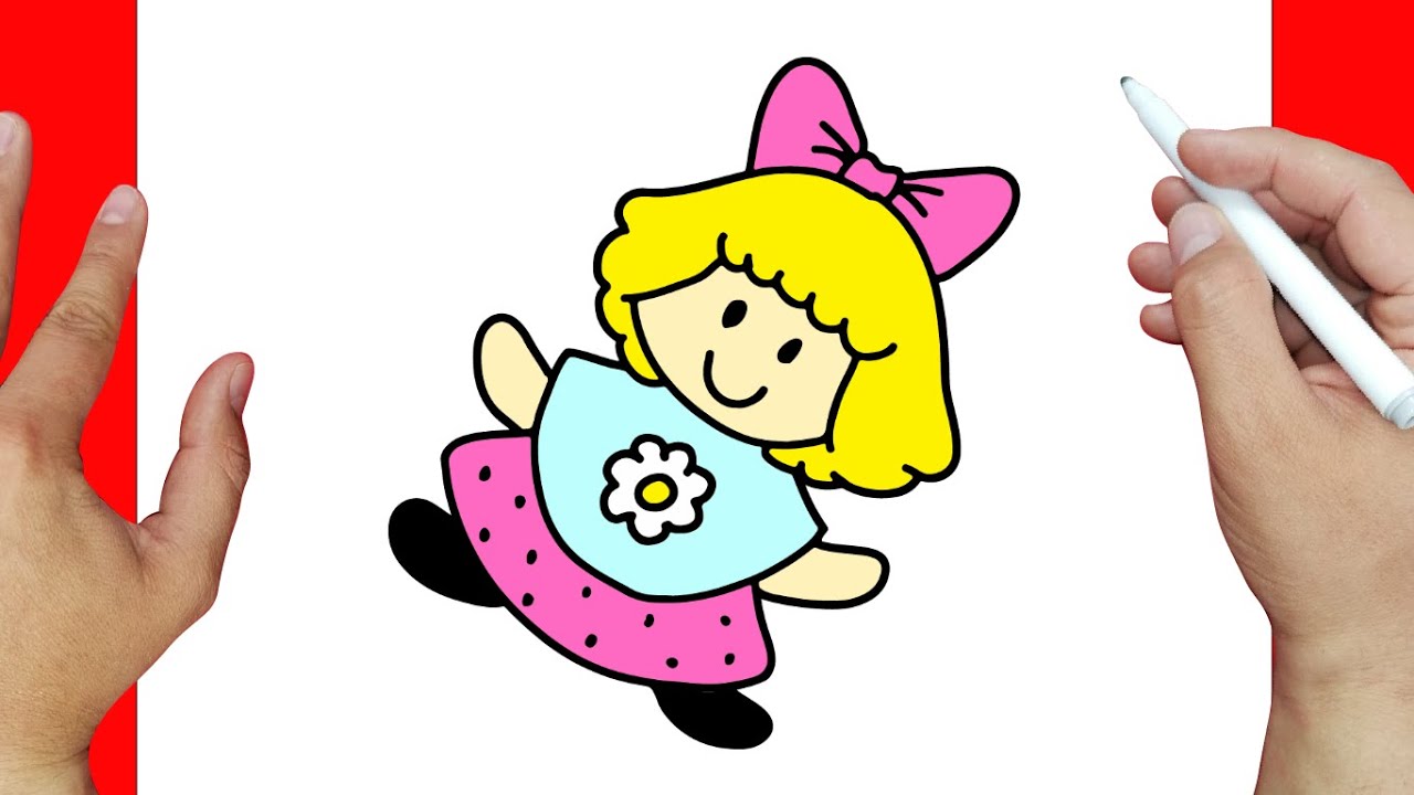 How to draw a doll step by step - YouTube