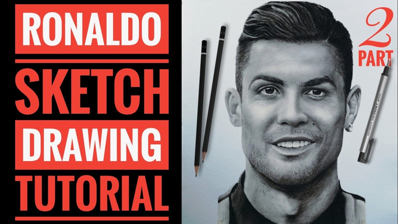 Ronaldo Sketch Drawing | Part-2 | How To Draw Ronaldo Portrait | Sketch ...