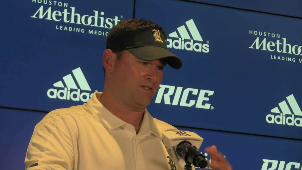 2018 Rice - UH postgame -- Coach Mike Bloomgren - YouTube