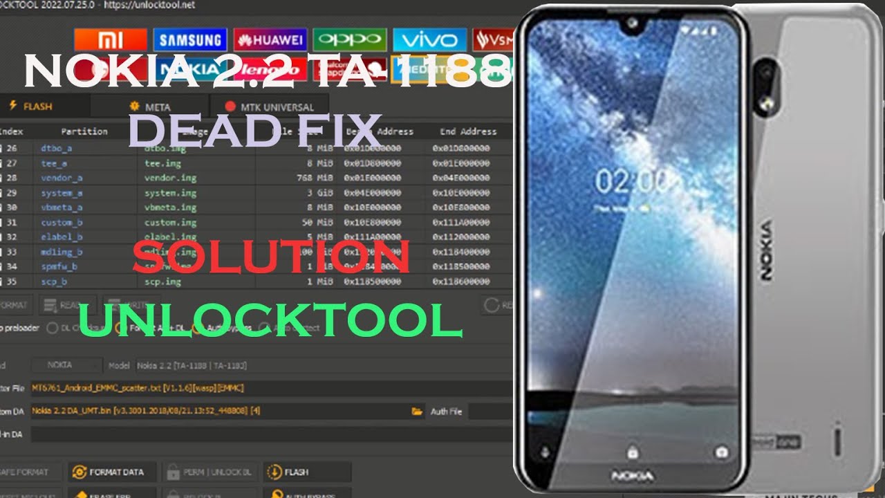 Nokia 2 2 Ta 1188 Dead Boot Fix After flashing Solution Unlock Tool ...