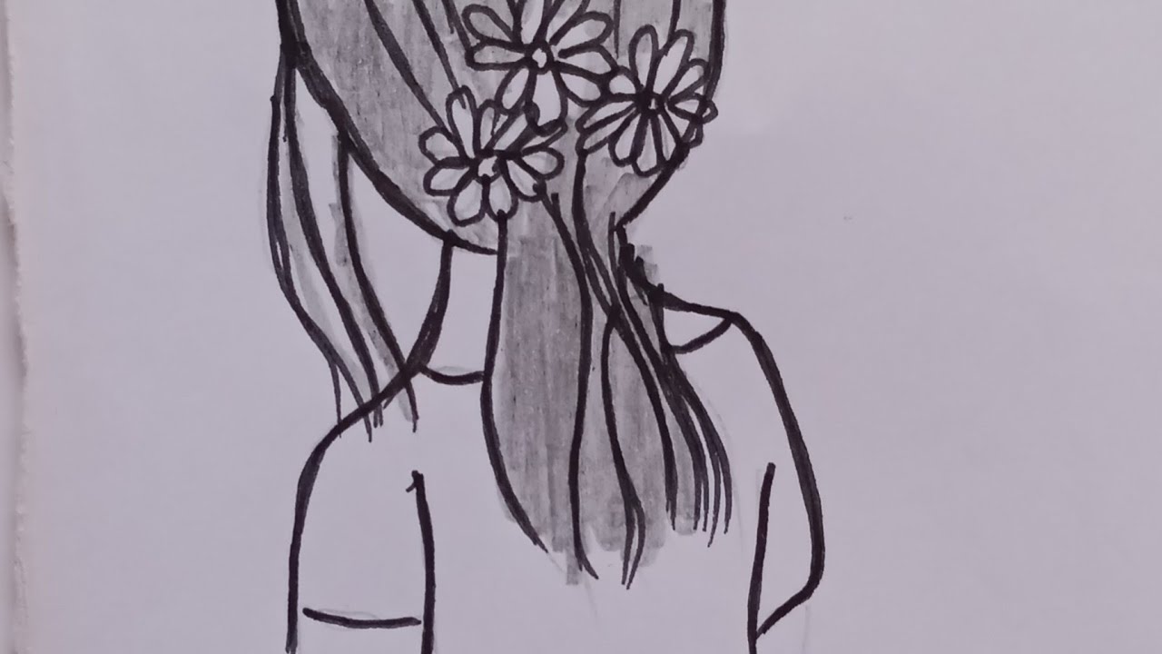 how to draw a girl back side drawing || pencil drawing || step by step ...