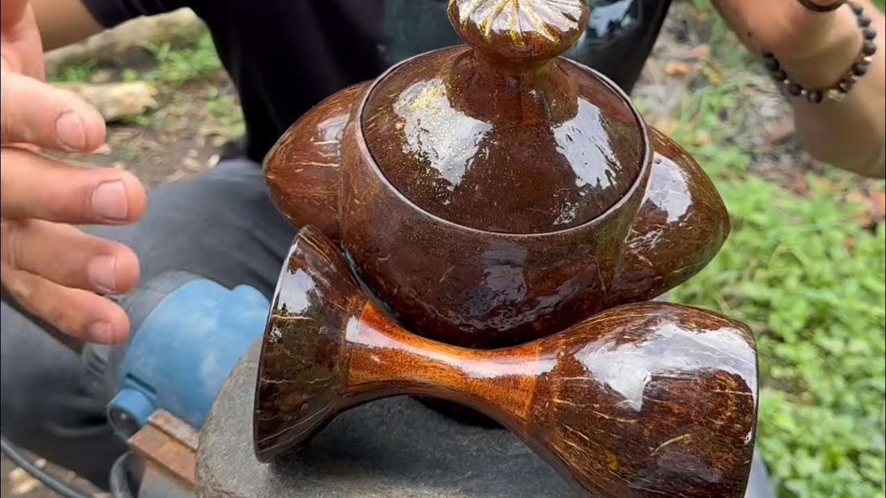 Qué opinas de esta artesanía echa en concha de coco 🥥 - YouTube