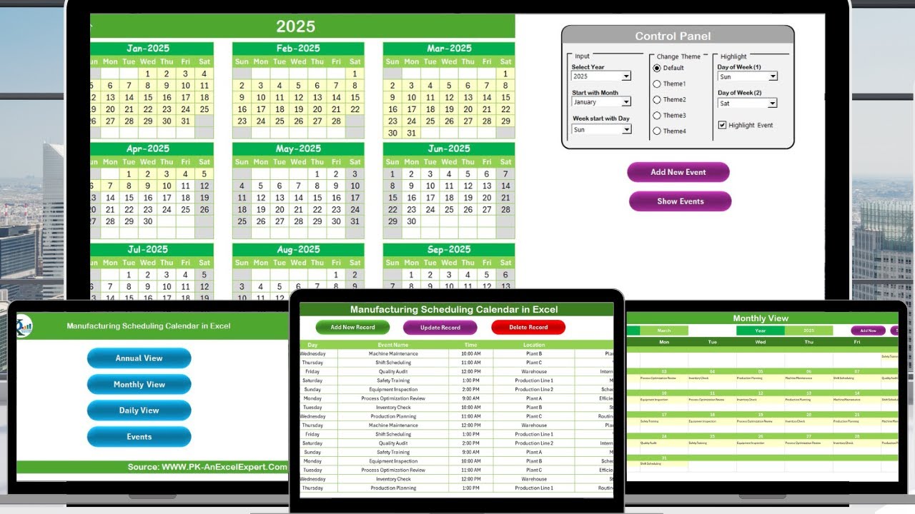 Manufacturing Scheduling Calendar in Excel - YouTube