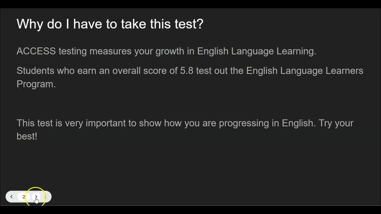 ACCESS Test Practice - YouTube