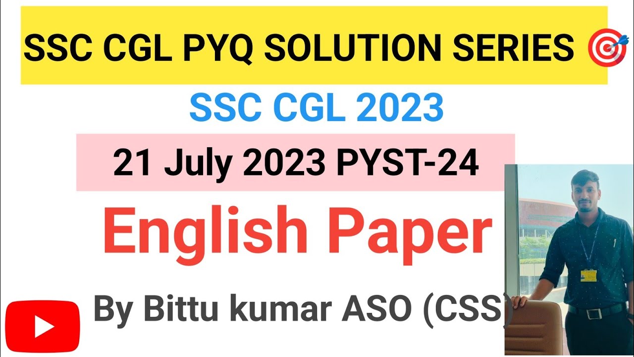 🔴PYQ Series-24 Shift-wise Solution of SSC CGL-2023 tier-1 ENGLISH ...