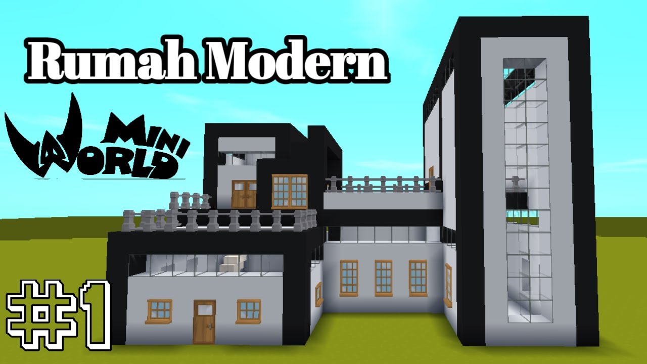 Tutorial Cara Membuat Rumah Modern Di Mini World Block Art - YouTube