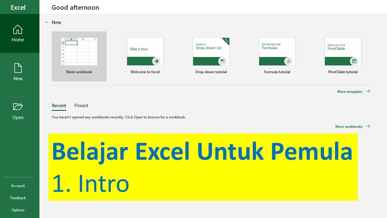 Belajar Excel Untuk Pemula 1 Intro - YouTube