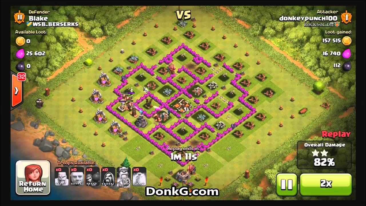 Clash of Clans Perfect Level 5 Giant Attack - YouTube