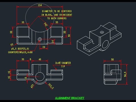 Alignment Bracket with Autocad - YouTube