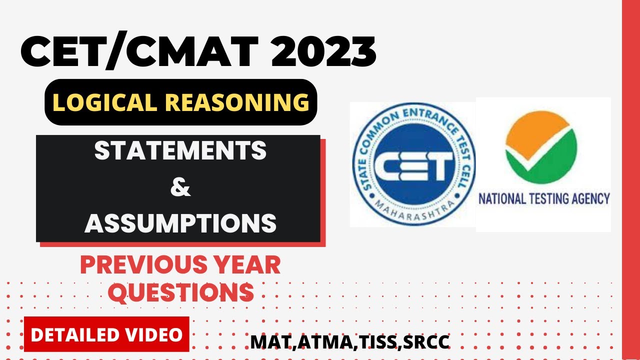 STATEMENTS & ASSUMPTIONS CMAT/CET 2023 I Previous year questions I Tips ...