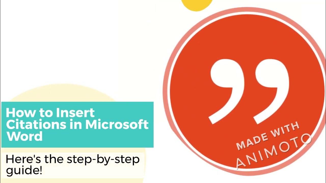 Microsoft Word: Citations and Bibliography - YouTube