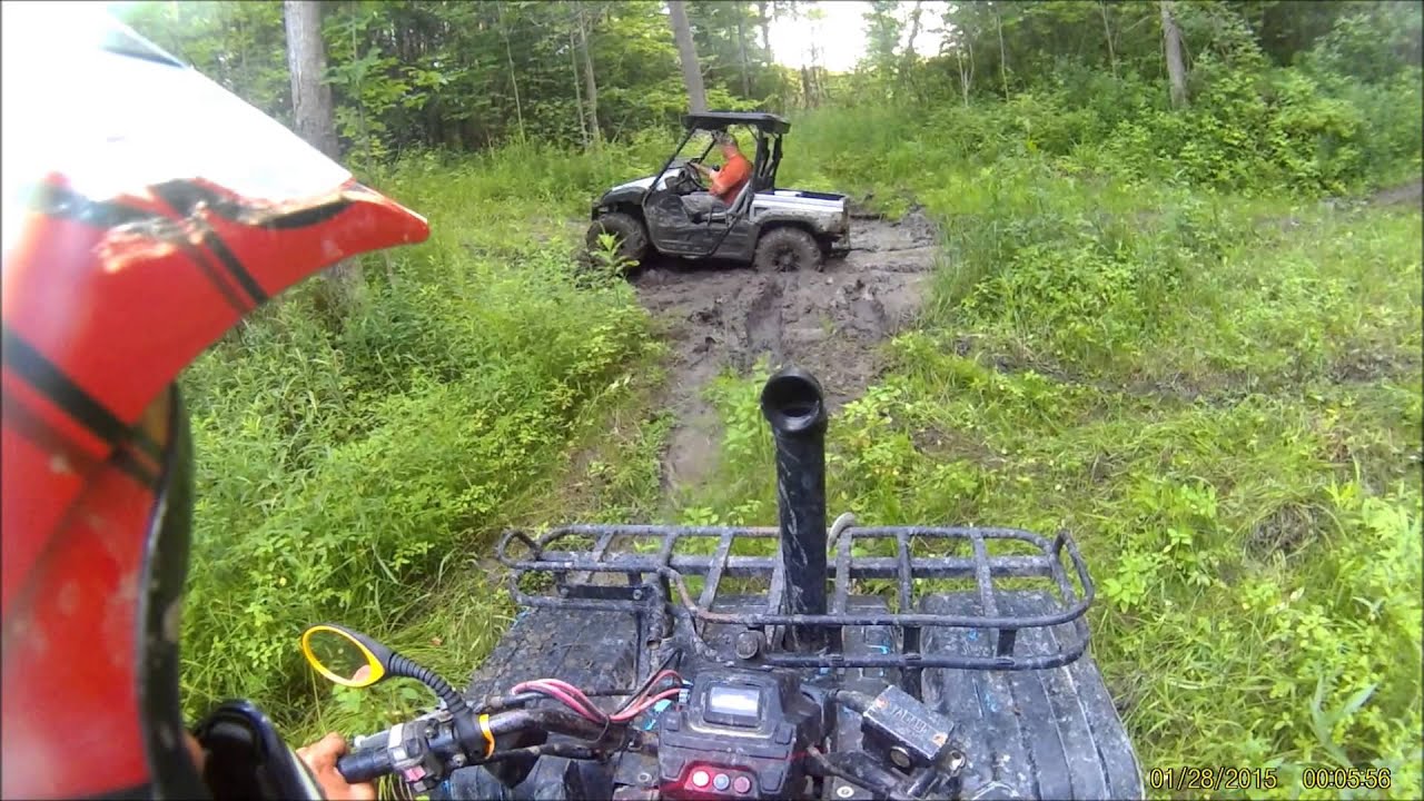 ATV Ride Around The Off Grid Campsite Lots Of Mud!!!! - YouTube