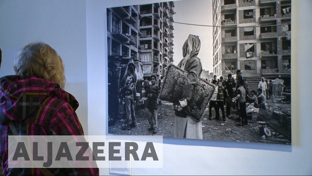 Artists living in countries in turmoil email work to UK show - YouTube