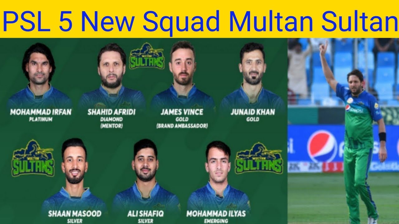 Multan sultan new squad of psl 2020 season 5 in PakistanSafder Sports ...