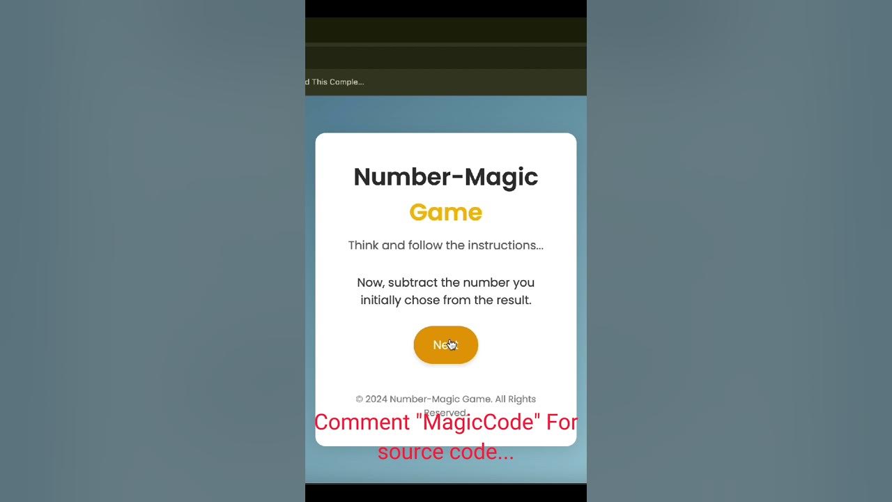 Number Magic Game for your project 😉🔥 #project #magicnumber #jsproject ...