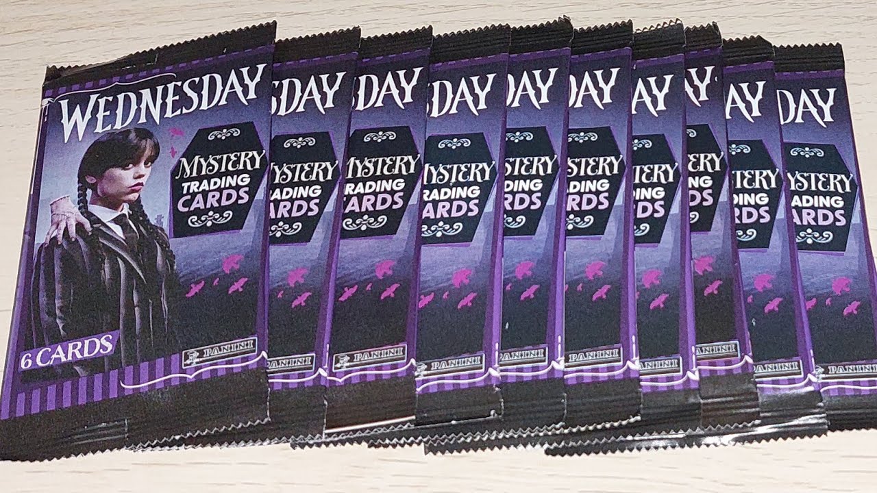 Brand New Panini Wednesday Trading Cards | 10 Packs Unboxing and Close ...